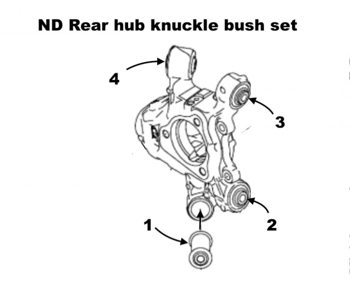Rear hub knuckle bush set ND Mk4 Fiat 124 spider